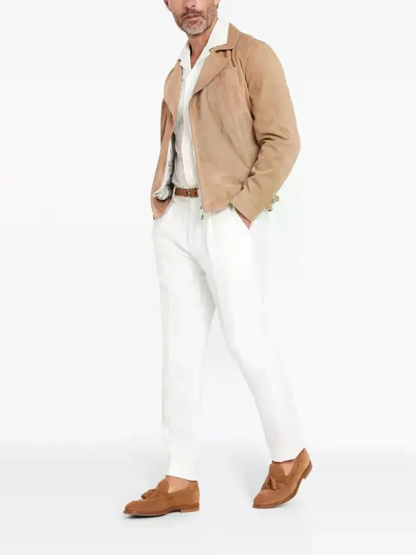Brunello Cucinelli Suede Biker Jacket