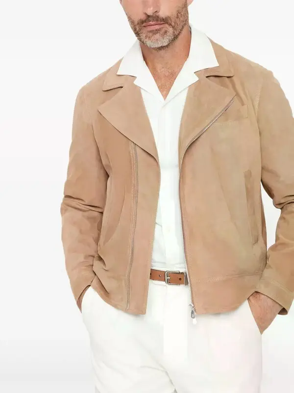 Brunello Cucinelli Suede Biker Jacket