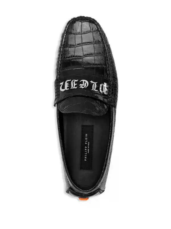 Philipp Plein Crocodile-embossed Leather Loafers