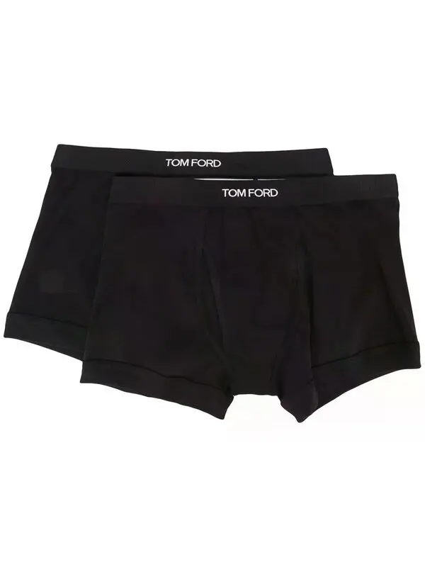 TOM FORD Two-pack Logo Waistband Boxers - Black