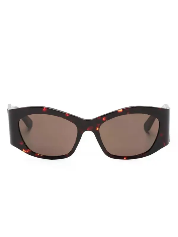 Balenciaga Rectangle-frame Sunglasses - Brown
