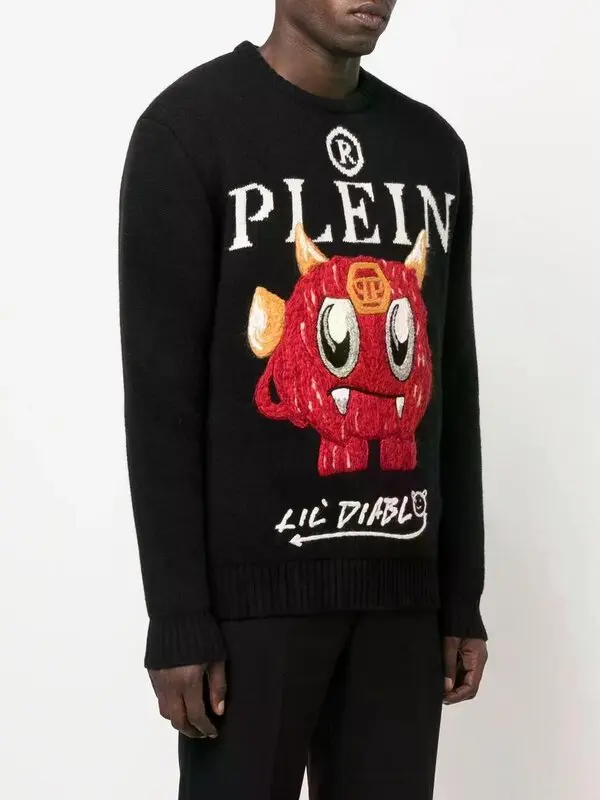 Philipp Plein Embroidered-motif Crew-neck Jumper