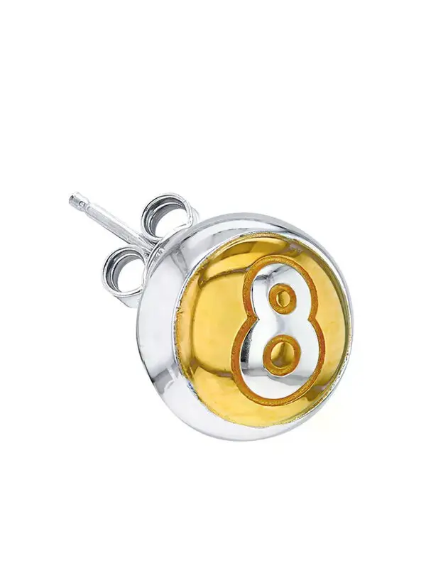 TRUE ROCKS Eight Ball Single Stud Earring - Silver