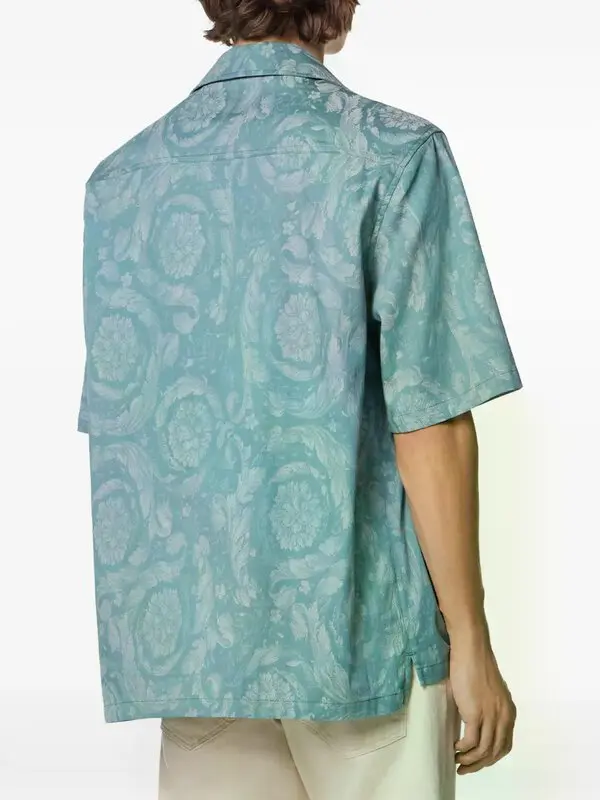 Versace Barocco-print Short-sleeve Shirt