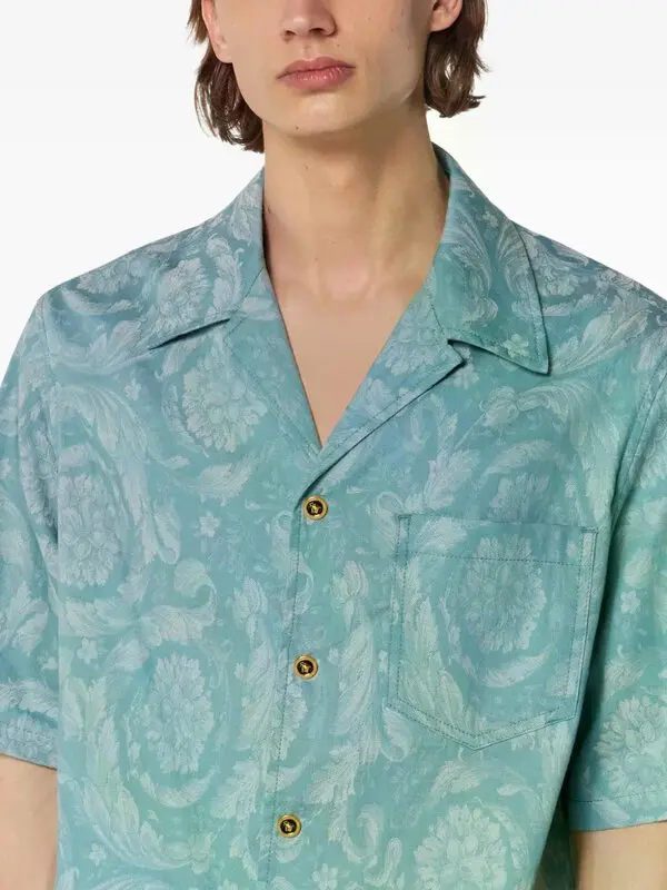 Versace Barocco-print Short-sleeve Shirt
