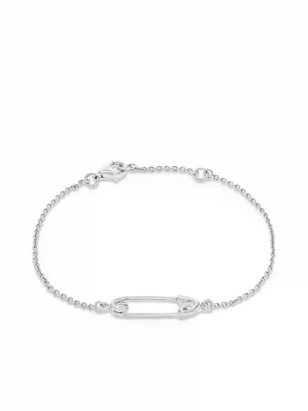 TRUE ROCKS Safety Pin Charm Bracelet - Silver