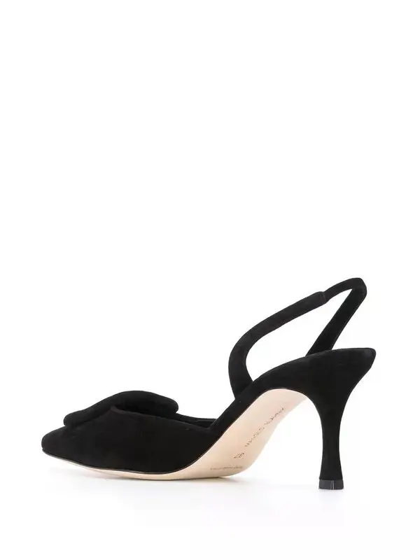 Manolo Blahnik Maysli Buckle Front Pumps - Black