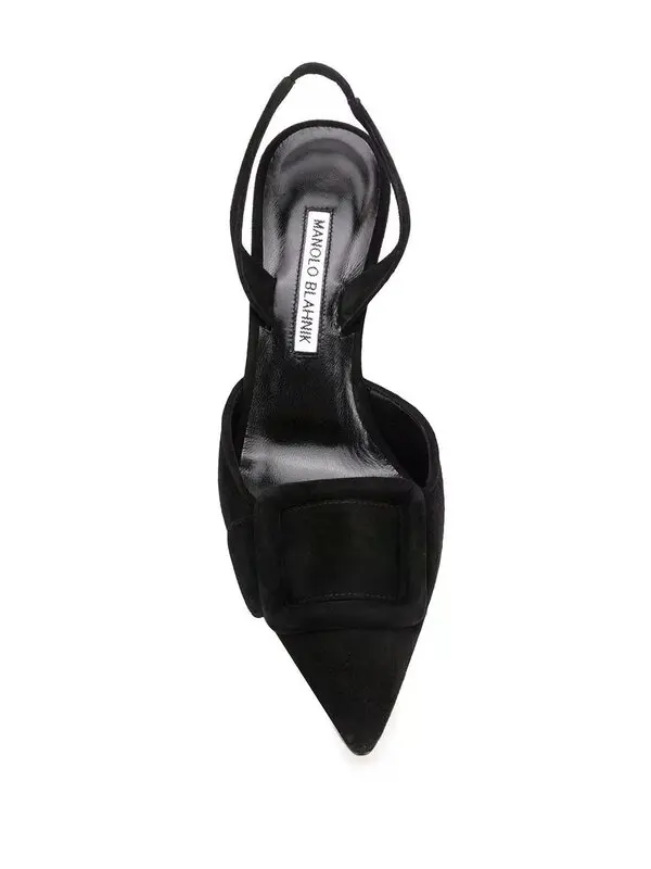 Manolo Blahnik Maysli Buckle Front Pumps - Black