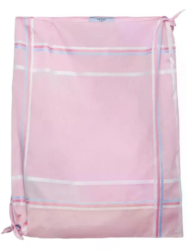 Prada Checked Cotton Mini Skirt - Pink