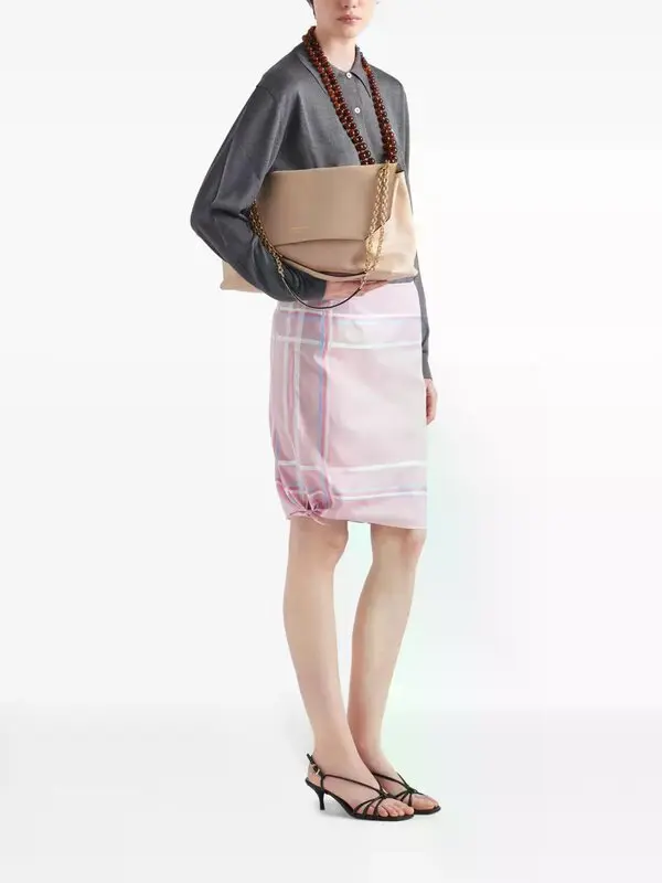 Prada Checked Cotton Mini Skirt