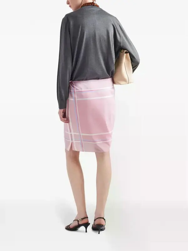 Prada Checked Cotton Mini Skirt