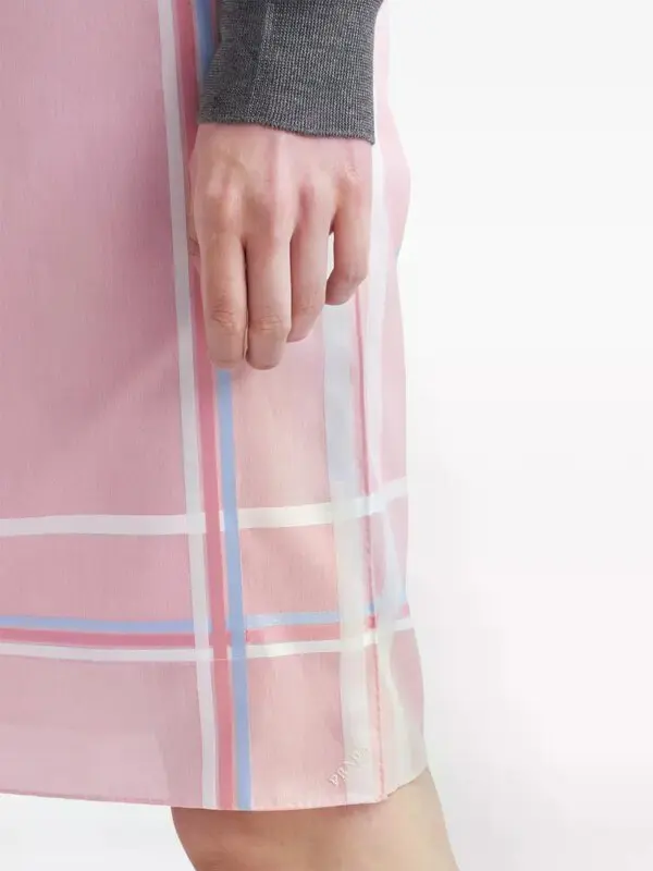 Prada Checked Cotton Mini Skirt