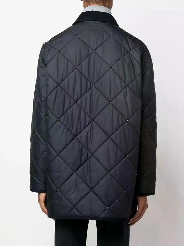 Valentino Garavani Rockstud Diamond-quilted Short Coat