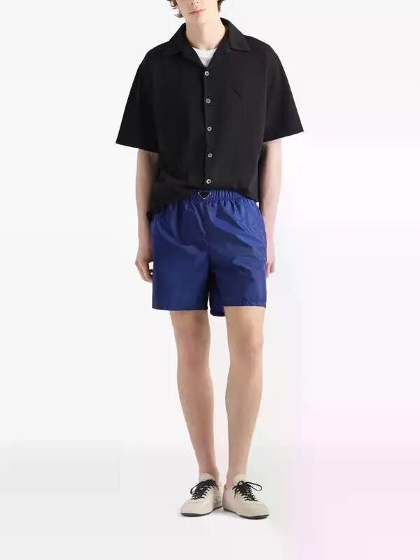 Prada Enamel Triangle-logo Swim Shorts
