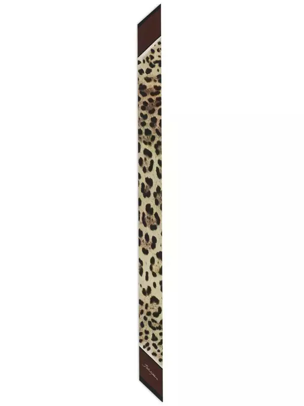 Dolce & Gabbana Leopard-print Silk Headscarf - Brown