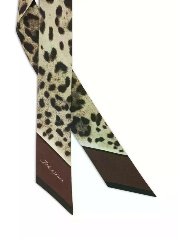 Dolce & Gabbana Leopard-print Silk Headscarf