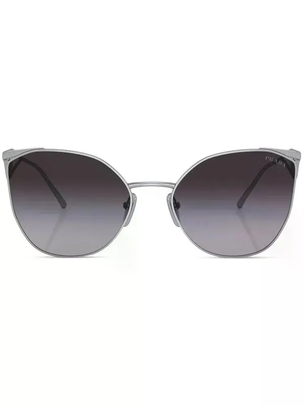 Prada Logo Cat-eye Frame Sunglasses - Silver