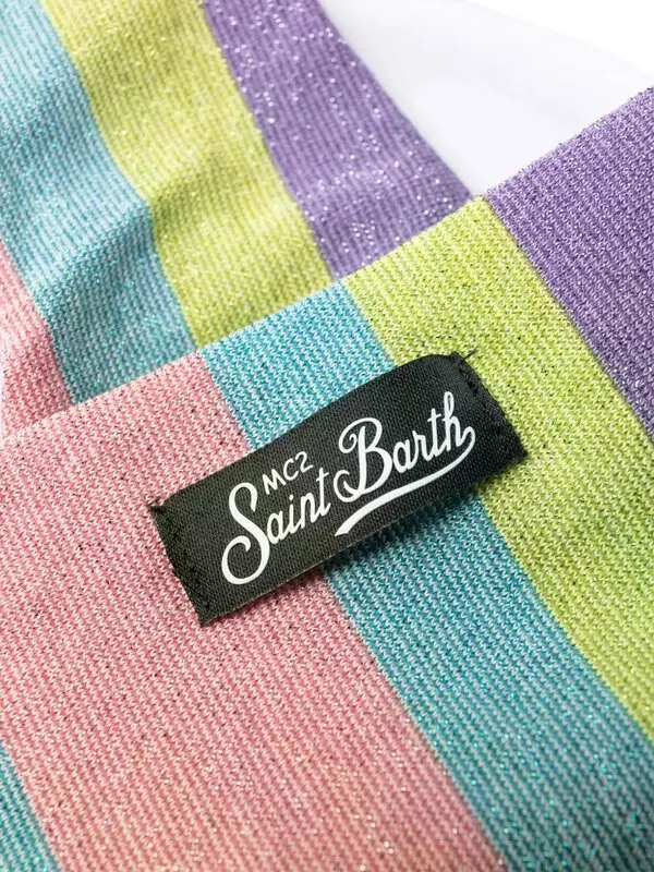 MC2 SAINT BARTH Stripe-print Bikini Briefs With Tie Detail
