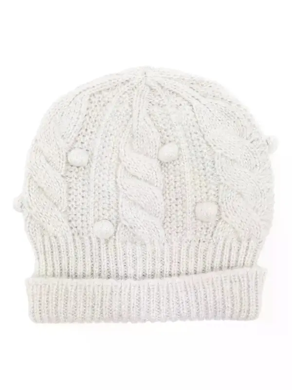 ONEFIFTEEN Glitter Cable-knit Beanie - Grey