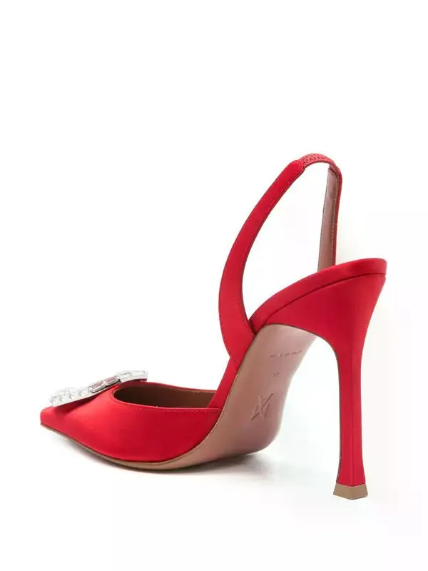 Amina Muaddi 105mm Camelia Pumps