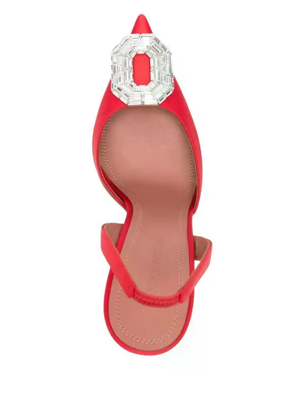 Amina Muaddi 105mm Camelia Pumps