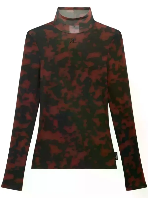 COURREGES Tortoiseshell-effect Mock Neck Top