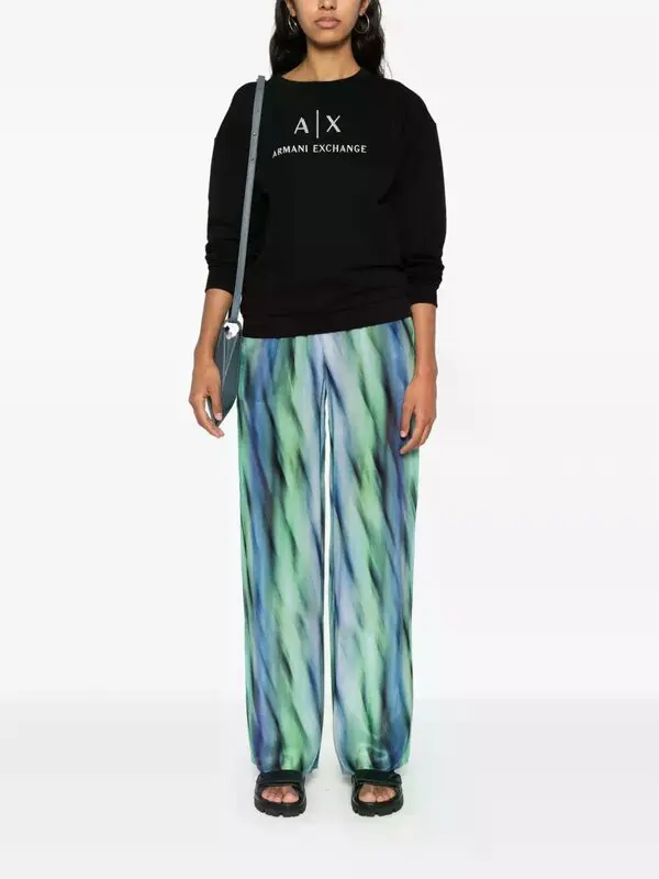 Armani Exchange Abstract-print Lightweight Straight Trousers