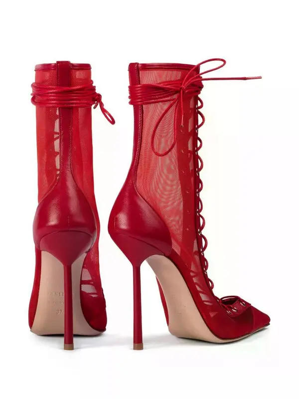 LE SILLA Mesh And Leather Lace-up Boots