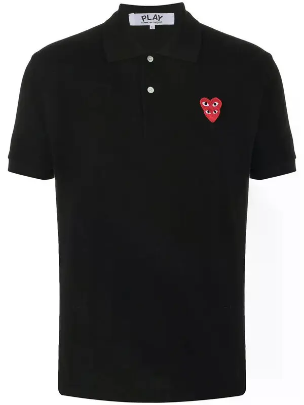 Play Comme Des Garcon Layered Logo Polo Shirt