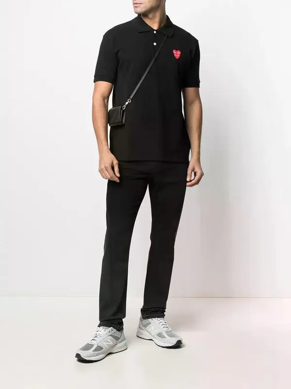 Play Comme Des Garcon Layered Logo Polo Shirt