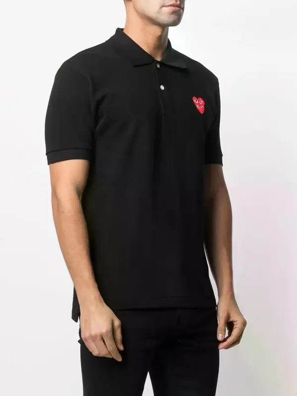 Play Comme Des Garcon Layered Logo Polo Shirt