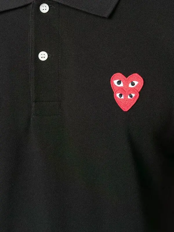 Play Comme Des Garcon Layered Logo Polo Shirt