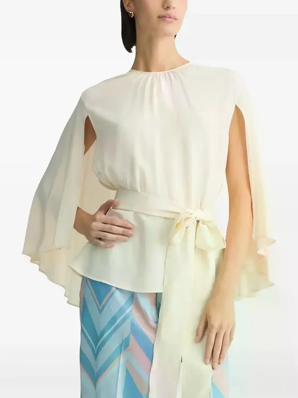 Liu Jo Belted Crepe De Chine Blouse