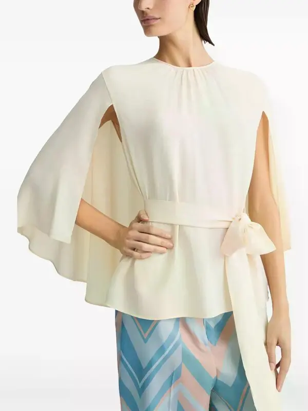 Liu Jo Belted Crepe De Chine Blouse