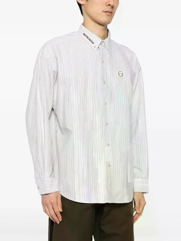AAPE BY *A BATHING APE Logo-patch Striped Shirt