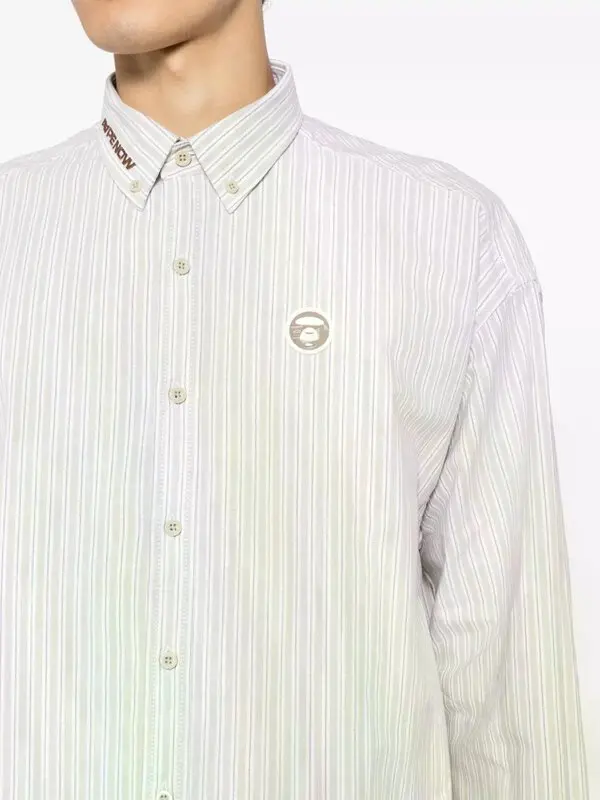 AAPE BY *A BATHING APE Logo-patch Striped Shirt