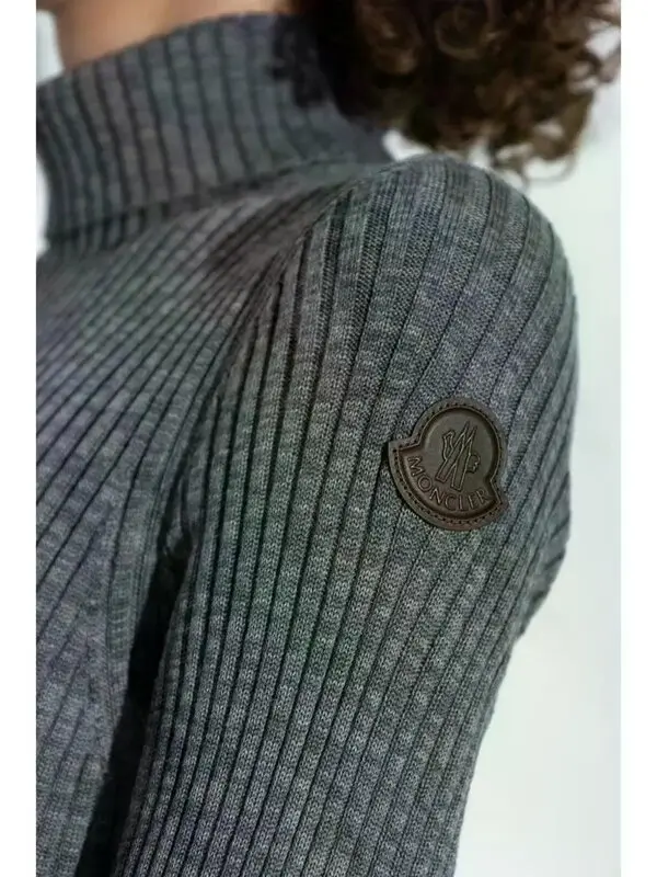 Moncler Logo-patch Wool Maxi Dress