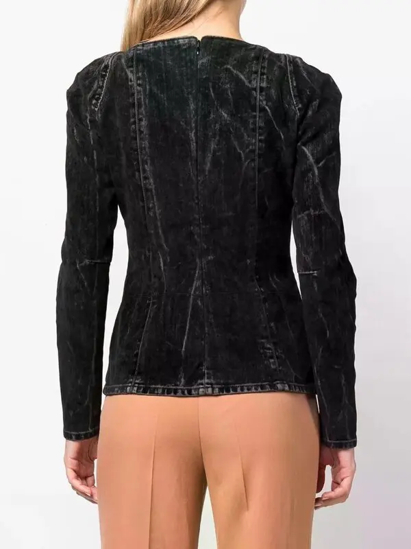 Stella McCartney Flocked Velvet Denim Blouse