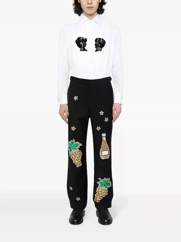 BODE Arbane Embroidered Tailored Trousers