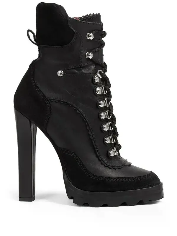 Dsquared2 Round-toe Leather High-heeled Boots