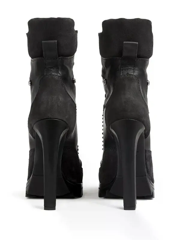 Dsquared2 Round-toe Leather High-heeled Boots
