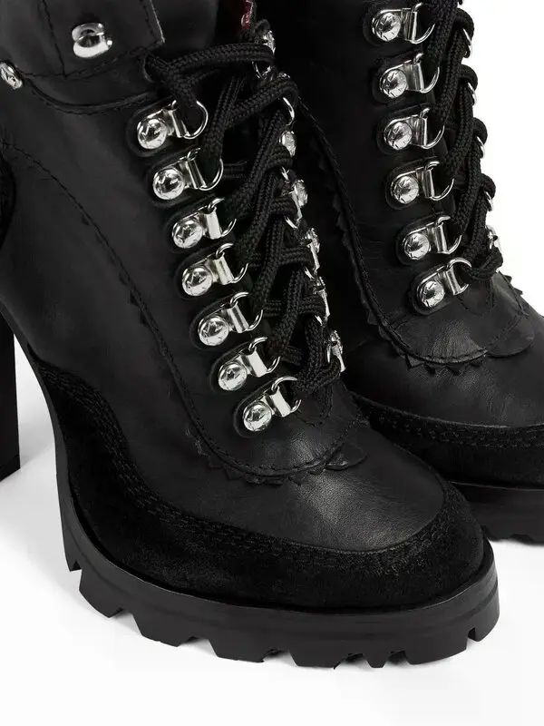 Dsquared2 Round-toe Leather High-heeled Boots