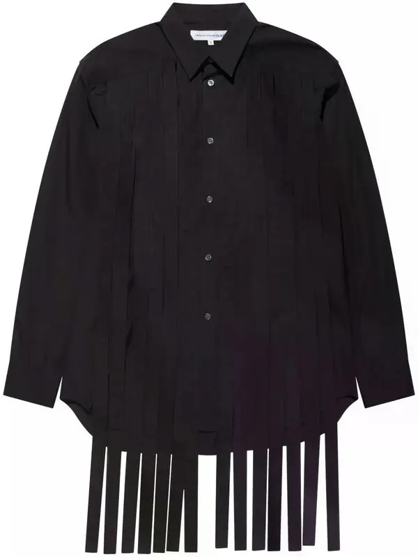 Comme Des Garçons Fringed Pleated Cotton Shirt