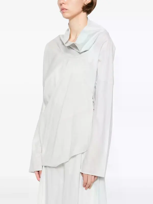 RUOHAN Asymmetric Long Sleeve Top - Blue