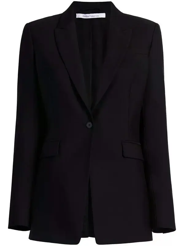 Another Tomorrow Single-breasted Merino Wool Blazer