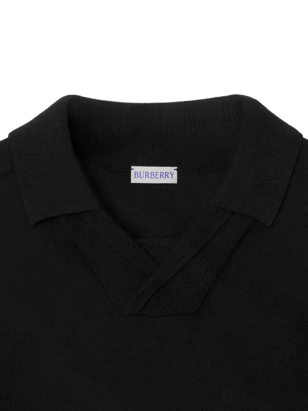 Burberry V-neck Wool Polo Shirt