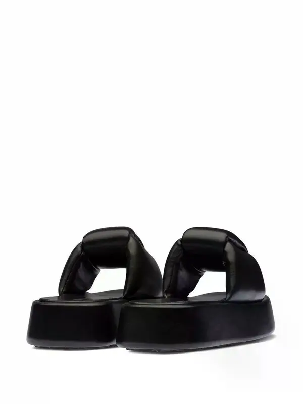 Miu Miu Padded Nappa Leather Sandals - Black