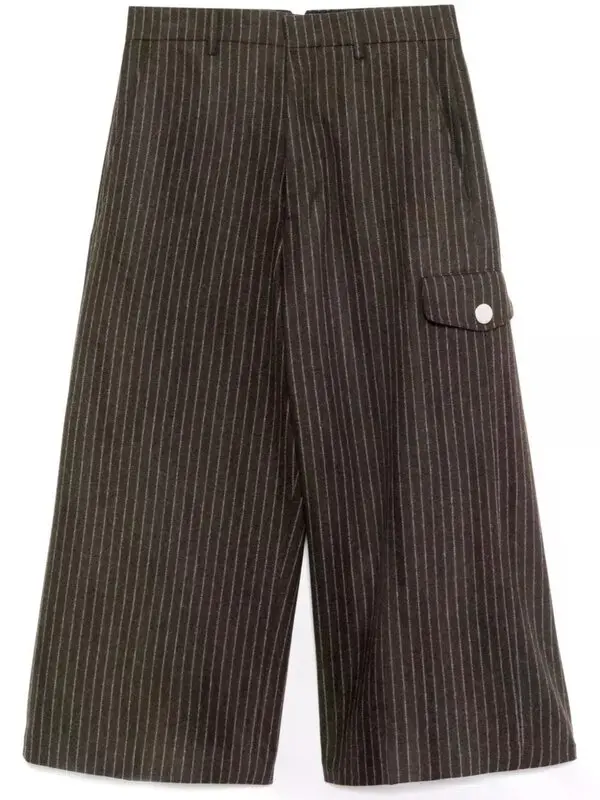 AMI Paris Striped Cropped Trousers
