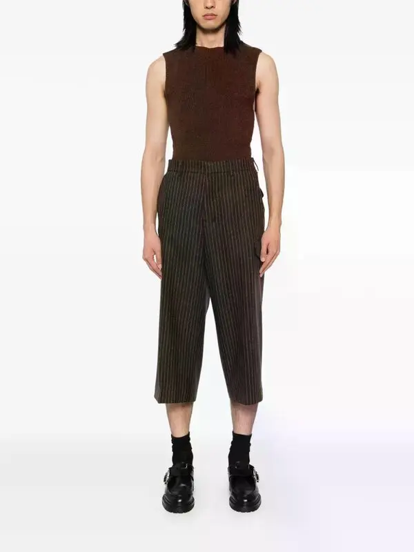AMI Paris Striped Cropped Trousers