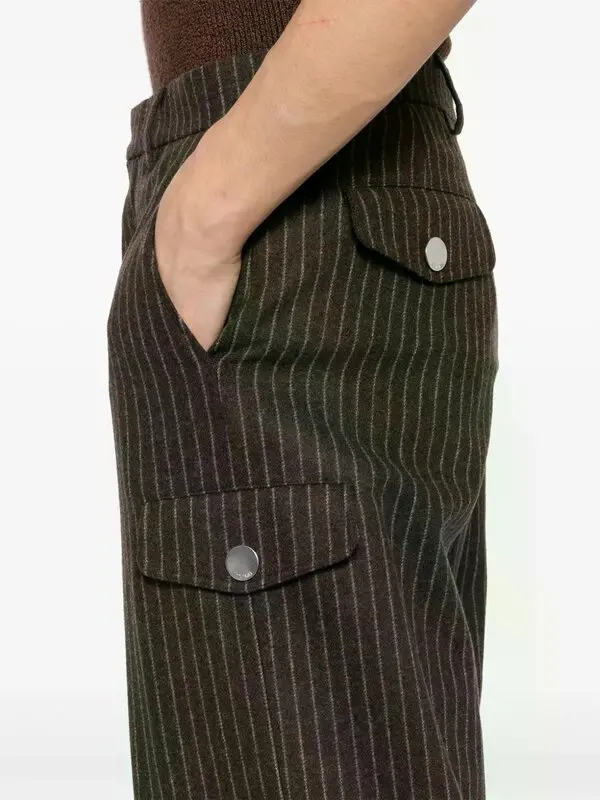 AMI Paris Striped Cropped Trousers